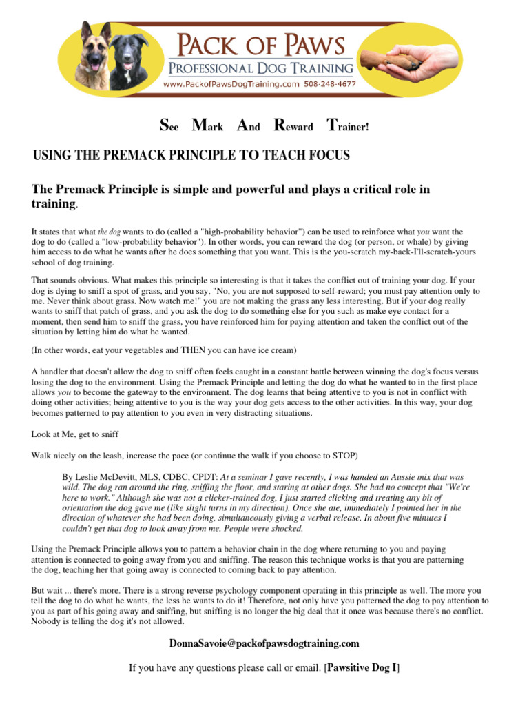 Assignments - PI 2011 Premack | PDF | Dog Training | Dogs