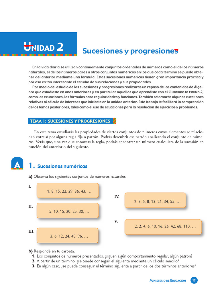 Nidad: Sucesiones y Progresiones | PDF | Secuencia | Aritmética