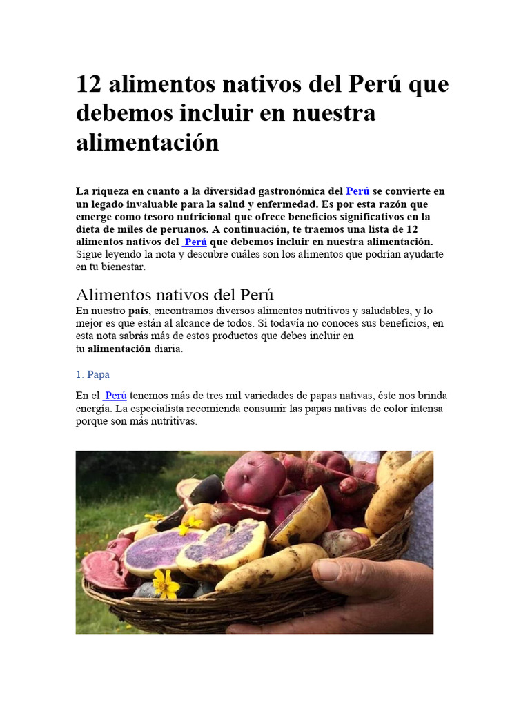 12 Alimentos Nativos Del Perú Que Debemos Incluir en Nuestra ...