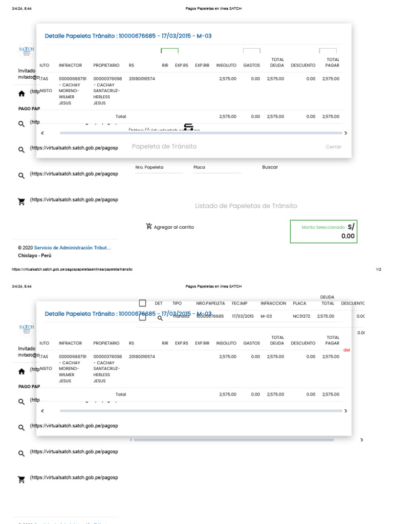 Pago Online de Papeletas SATCH | PDF