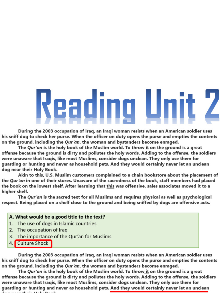Reading Unit 2 | PDF | Dogs | Quran