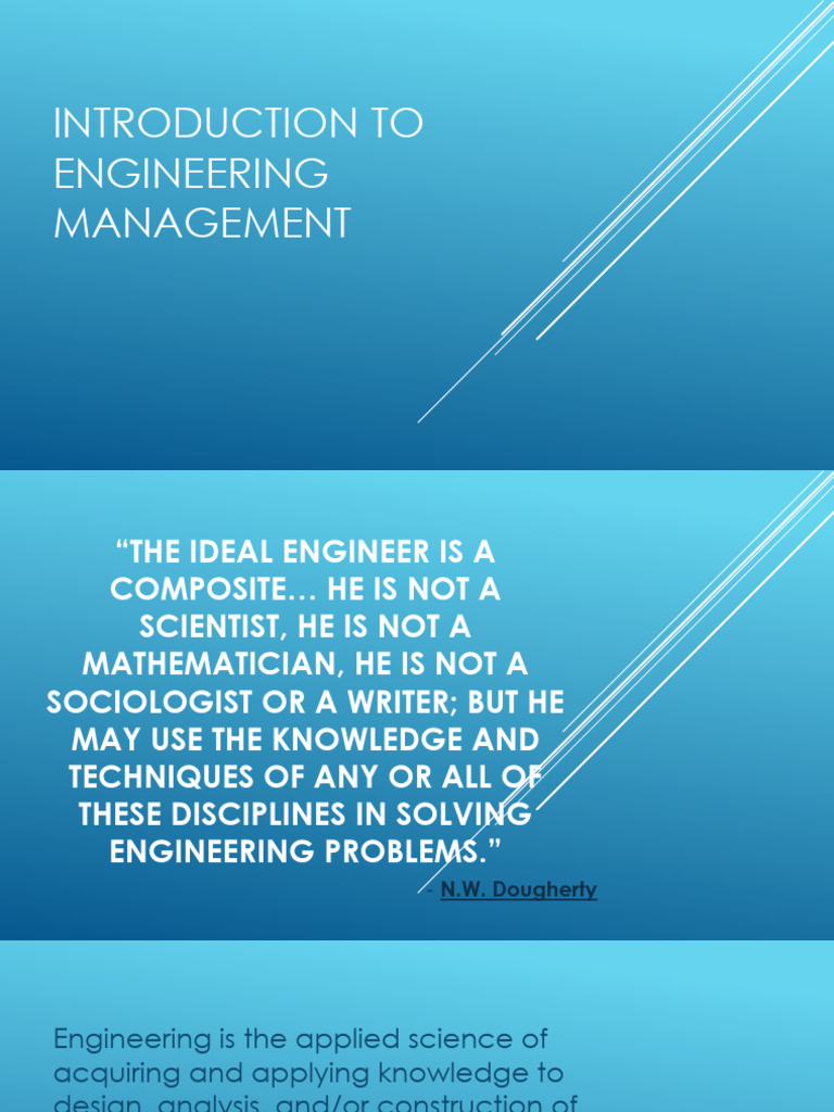 CE Intro To Engg MGMT | PDF | Project Management | Engineering