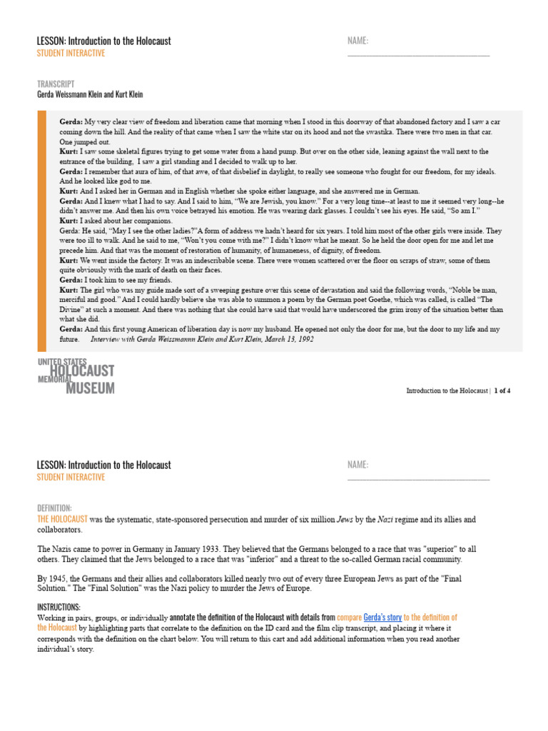 Lesson Interactive | PDF | The Holocaust | Nazi Germany