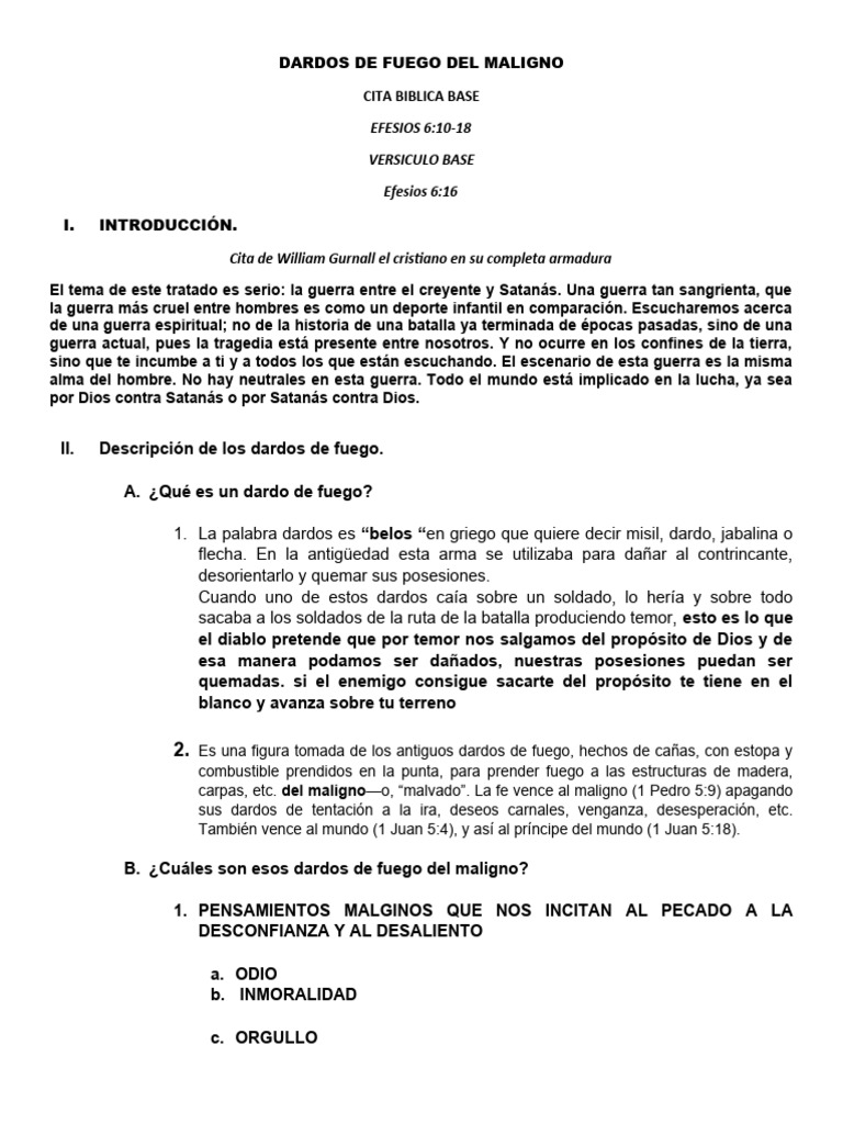 Dardos De Fuego Del Maligno Pdf Satán Pecado