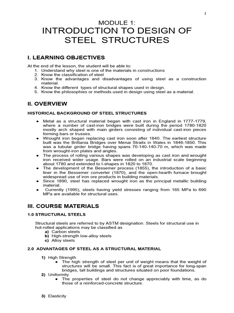 Module 1-Intro-to-Design-of-Steel-Structures | PDF | Strength Of ...
