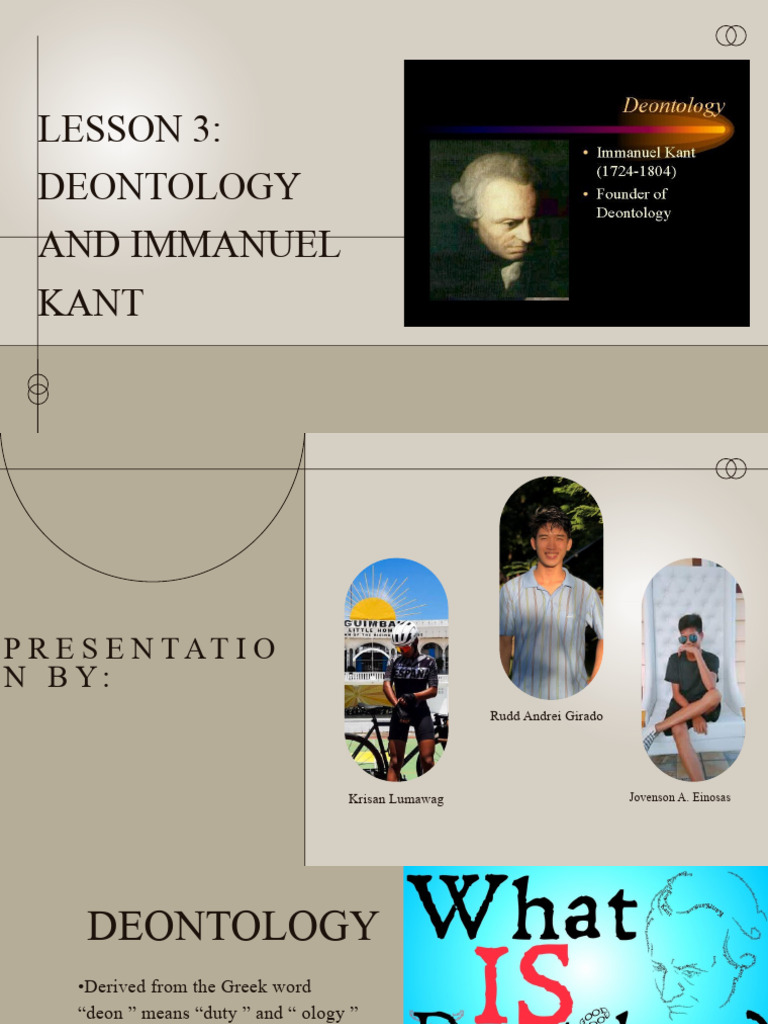 Deontology and Immanuel Kant - Girado, Lumawag, Einosas | PDF | Immanuel Kant | Confucianism