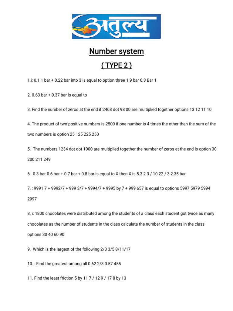 Number System Final | PDF