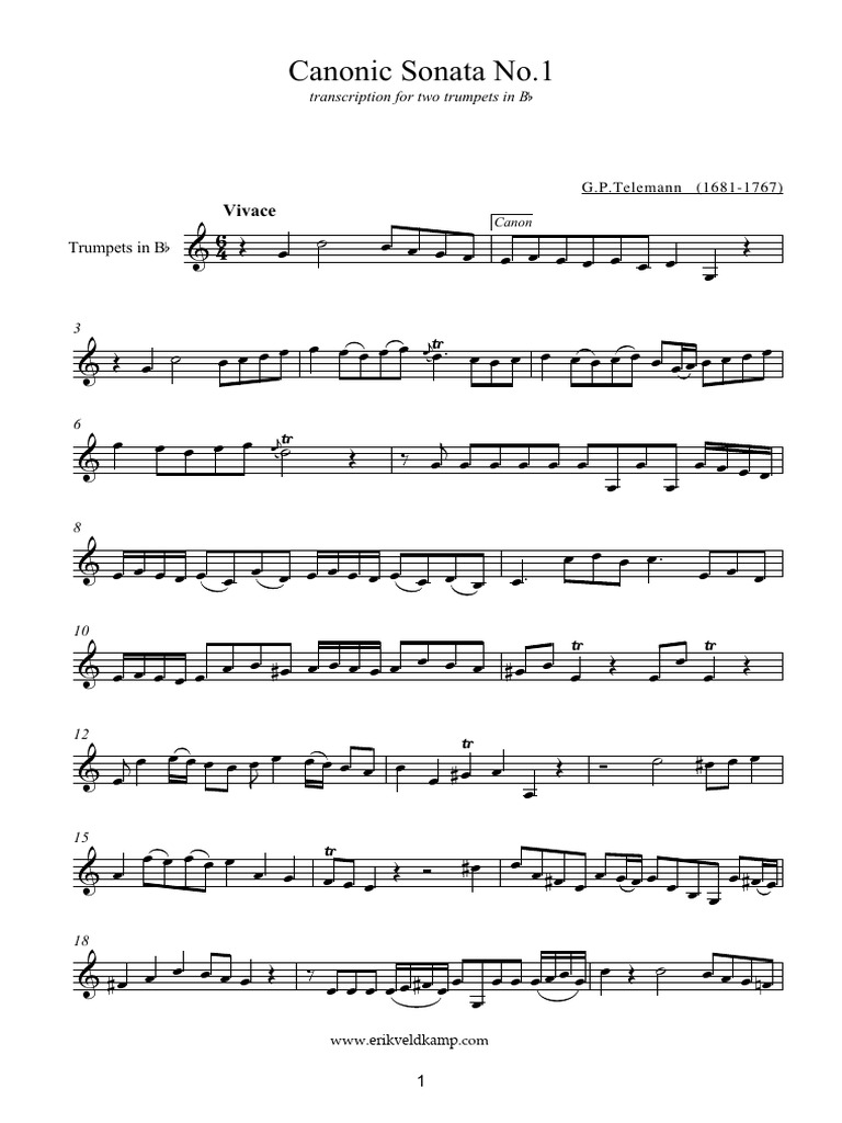 3 Canonic Sonatas, Book I - G.P.telemann | PDF