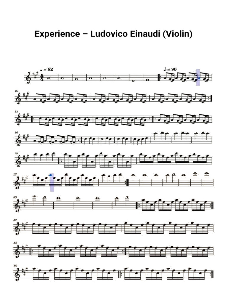 Experience - Ludovico Einaudi (Violin) | PDF
