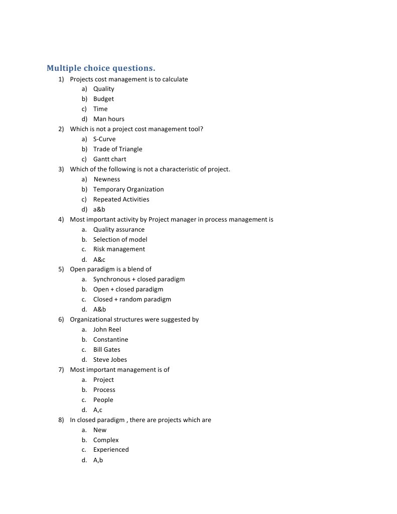 Project Management CR | PDF