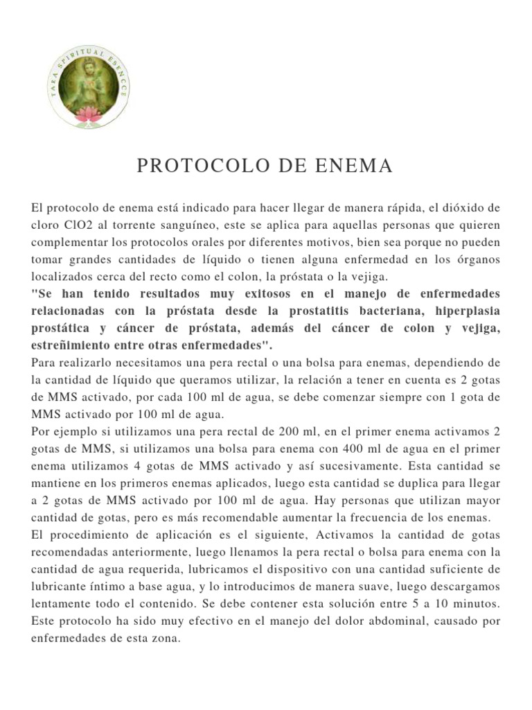Protocolo de Enema | PDF