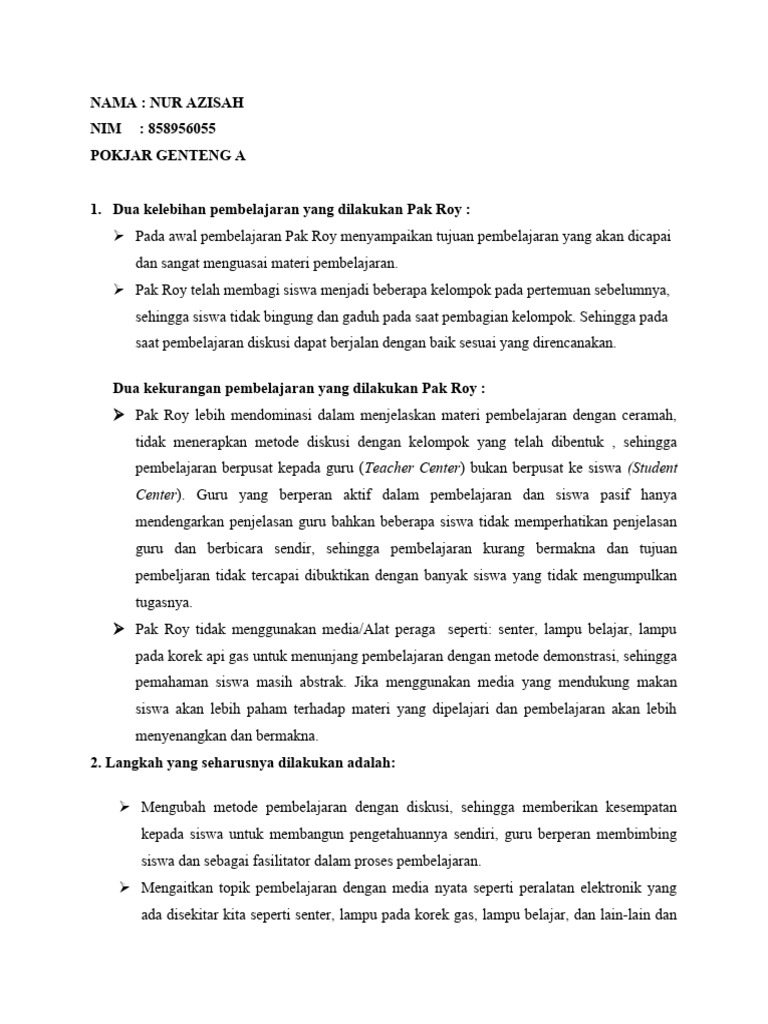 Dua Kelebihan Pembelajaran Yang Dilakukan Pak Basuki | PDF