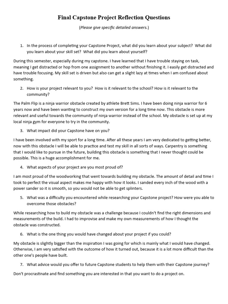 Capstone Final Reflection | PDF | Cognition | Psychology