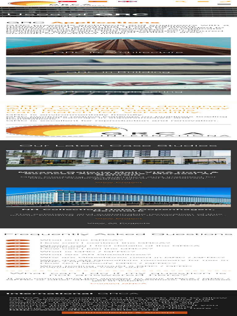 Uses of GRC Glass Reinforced Concrete GRCA | PDF | Fiberglass | Building Technology