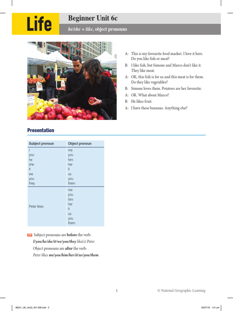 Object Pronouns | PDF | Language Mechanics | Linguistics