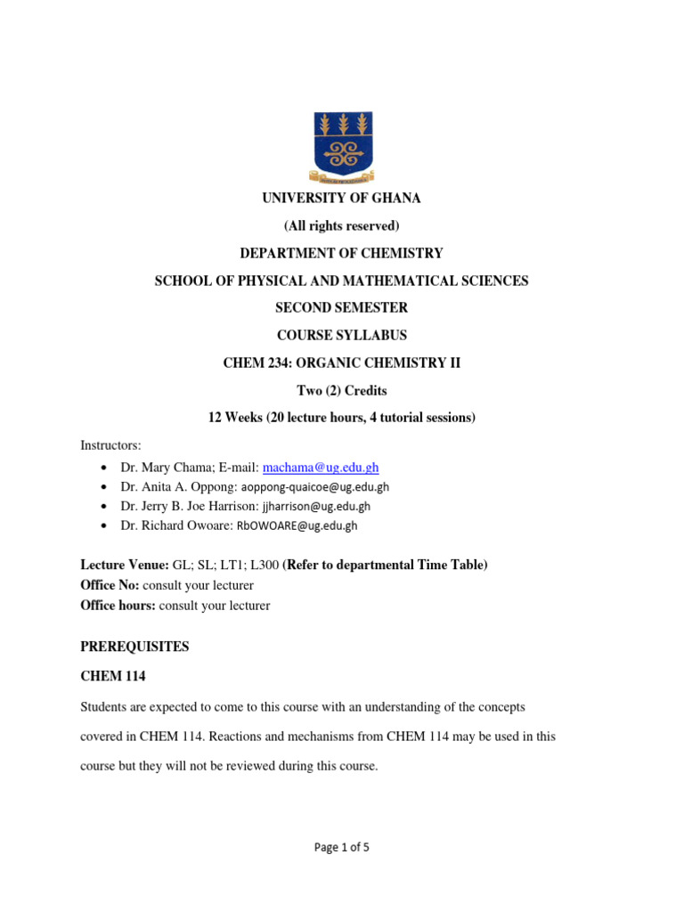 Chem 234 Course Outline | PDF | Amine | Aldehyde