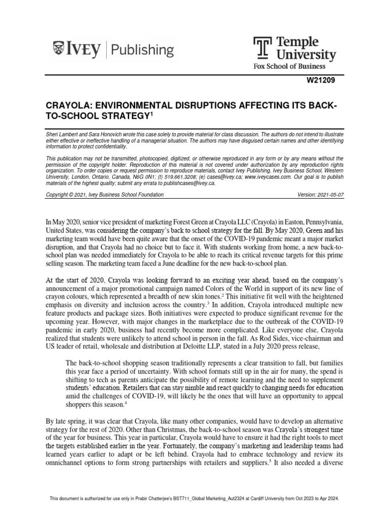 Crayola Environmental Disruptions and Affecting Its Back-To-School ...