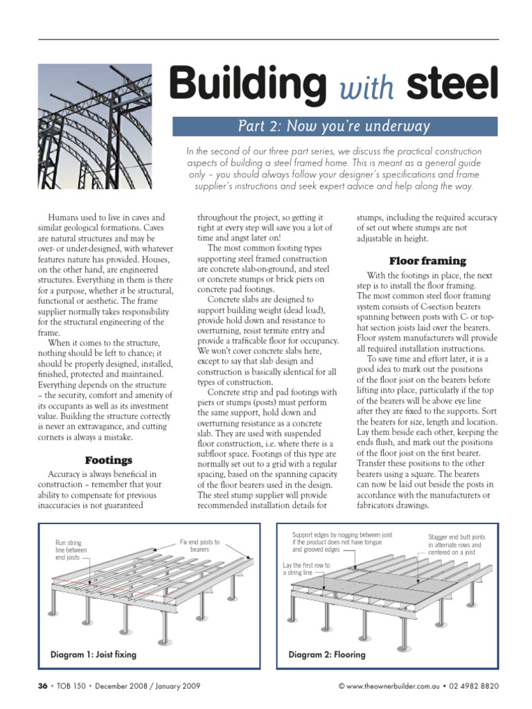 NASH - Owner Builder Magazine (Part2) Building With Steel - March2009 ...