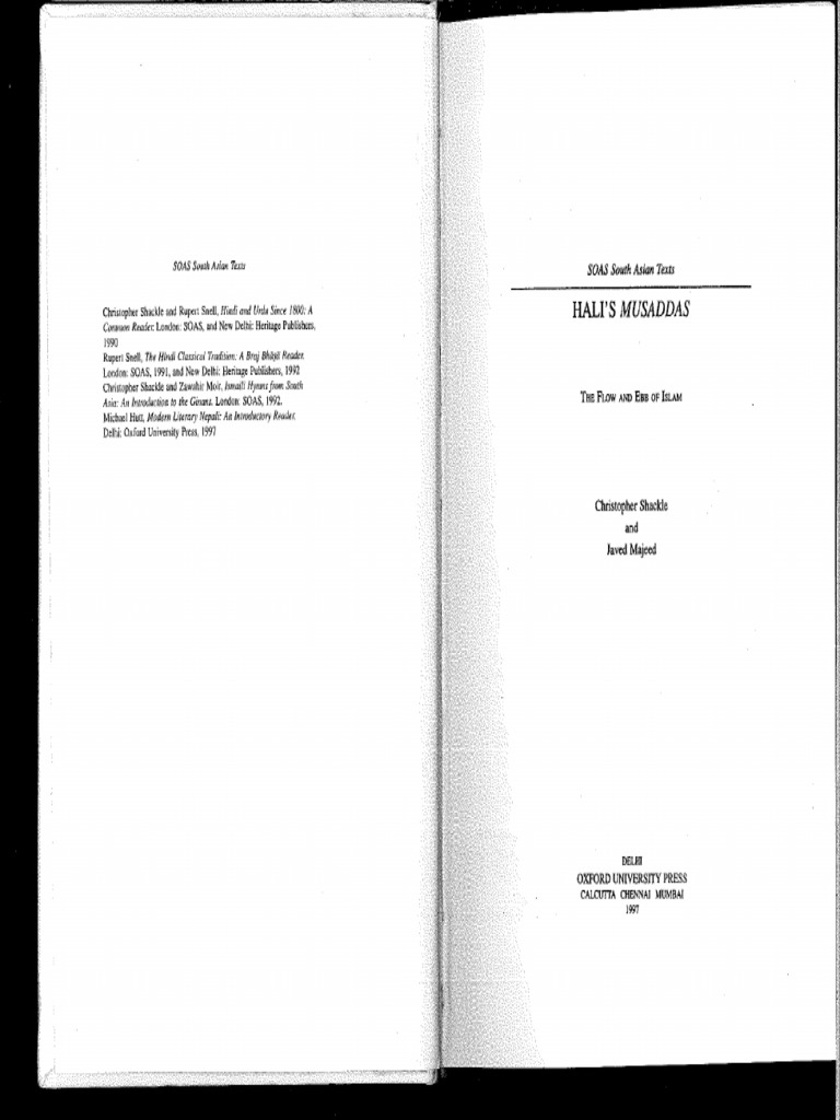 The Musaddas of Hali Translated | PDF