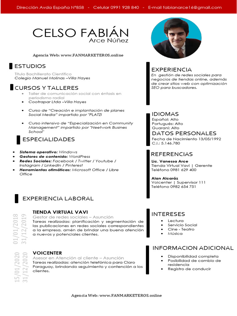 55 Curriculum Vitae CM | Descargar gratis PDF | Las compras en línea | ciberespacio