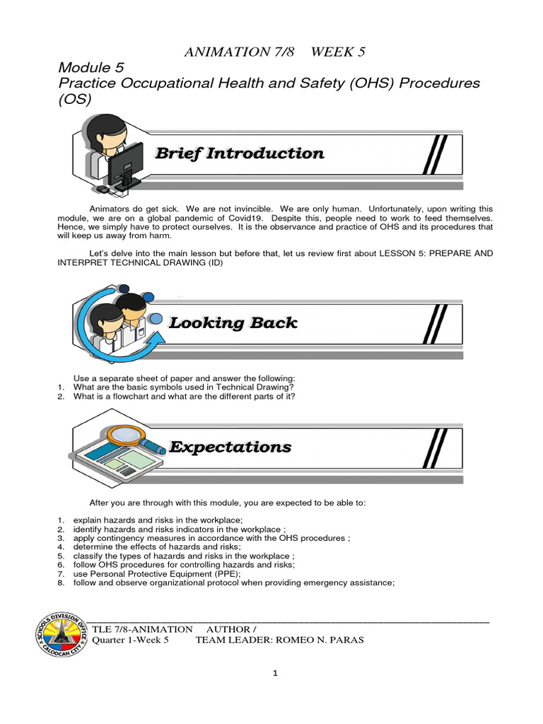 7-8-TLE Animation Week 5 | PDF | Hazards | Occupational Safety And Health