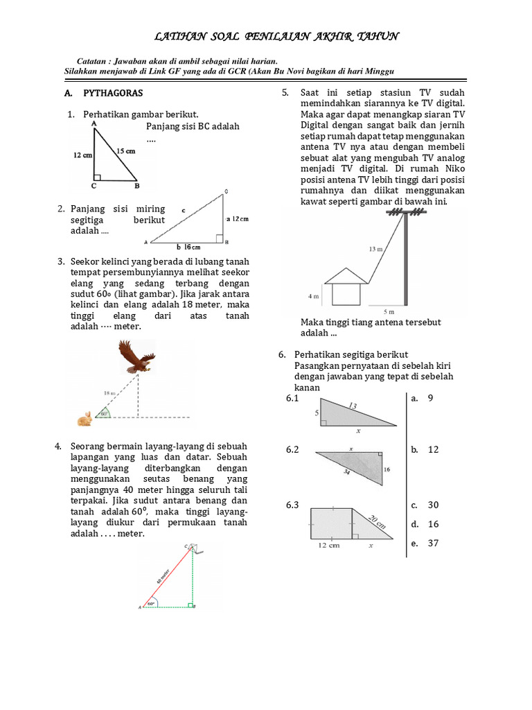 Latihan Soal ASAT Matematika 8 | PDF