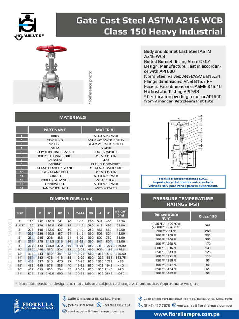 ASTM A216 WCB Valve Specifications | PDF | Mechanical Engineering ...