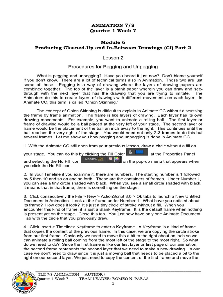 7-8 TLE Animation Week 7 | PDF | Exposure (Photography) | Drawing