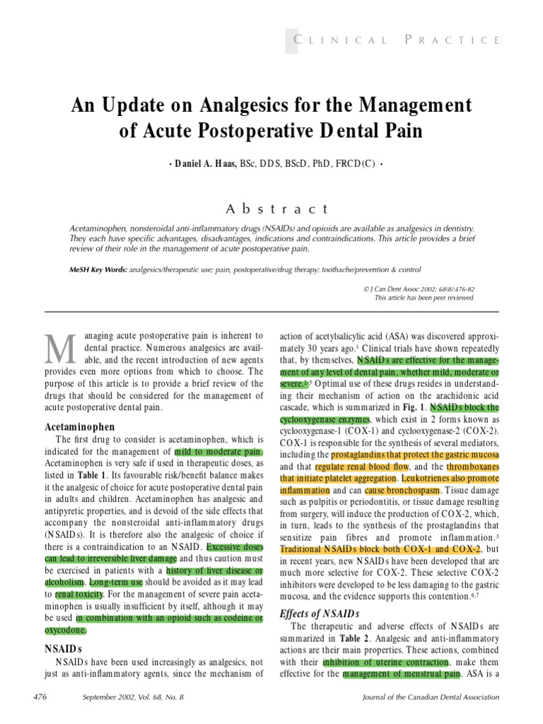 Daniel Hass | PDF | Nonsteroidal Anti Inflammatory Drug | Analgesic