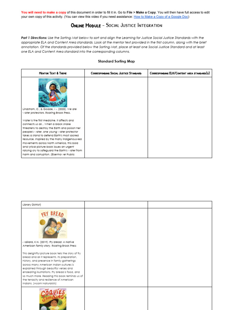 Social Justice Standards Alignment Guide | PDF | Information ...