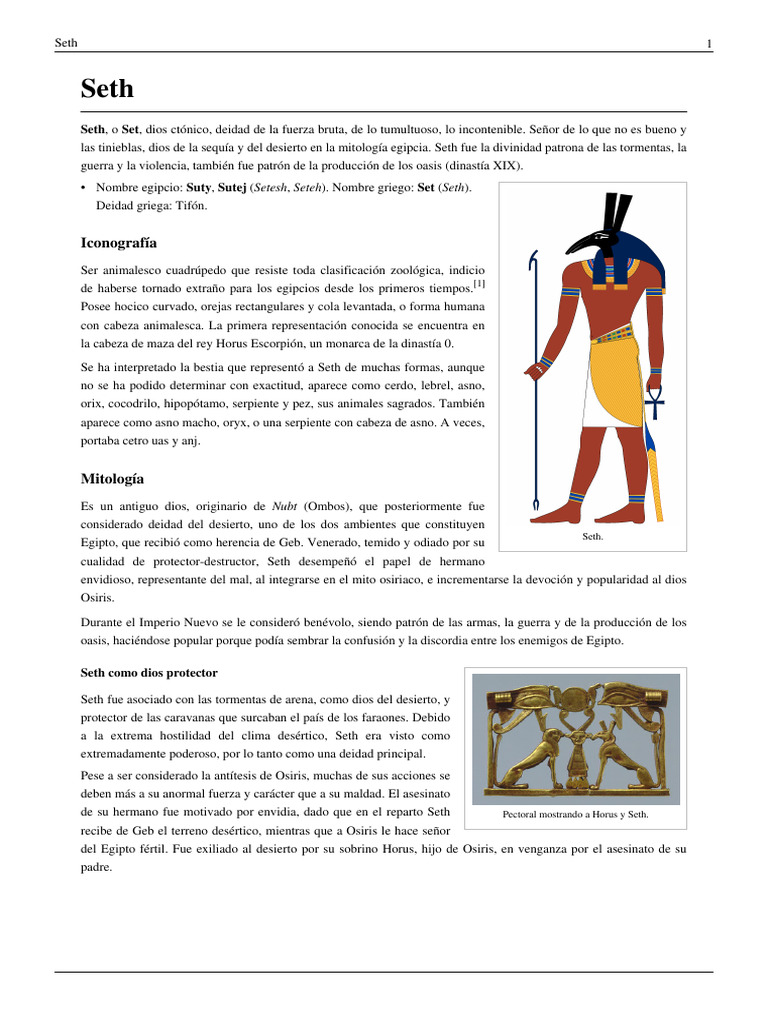 Seth | PDF | Mitología asiática | Deidades