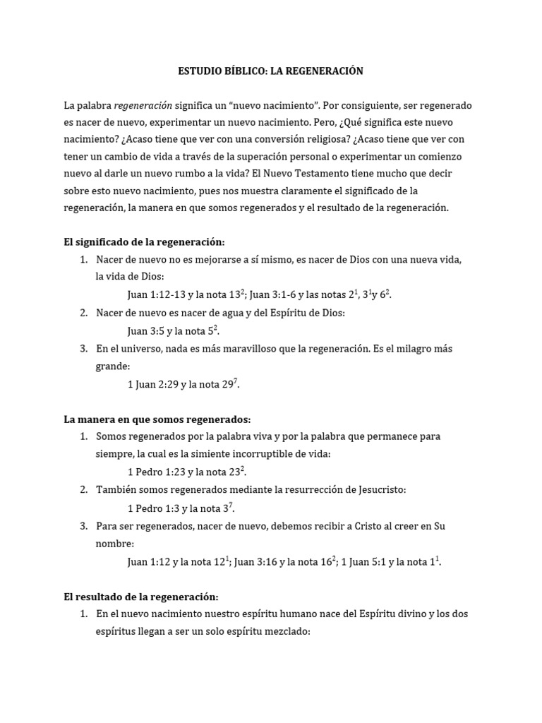 Bible Study Regeneration Final Spanish | PDF | Creencia religiosa y ...
