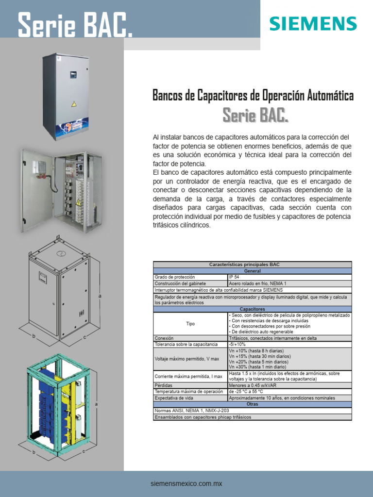 Ficha Tecnica BAC | PDF | Condensador | Ingenieria Eléctrica
