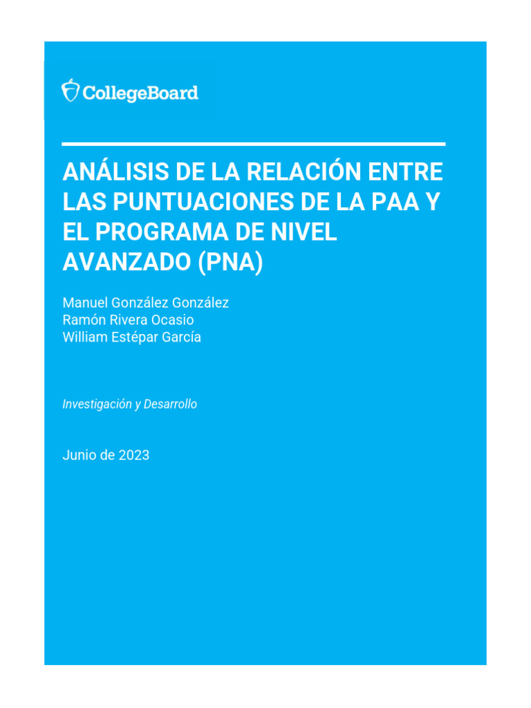 2023-08-16 Investigacion-PAA Con PNA Final | PDF | Estadísticas descriptivas | Estadísticas