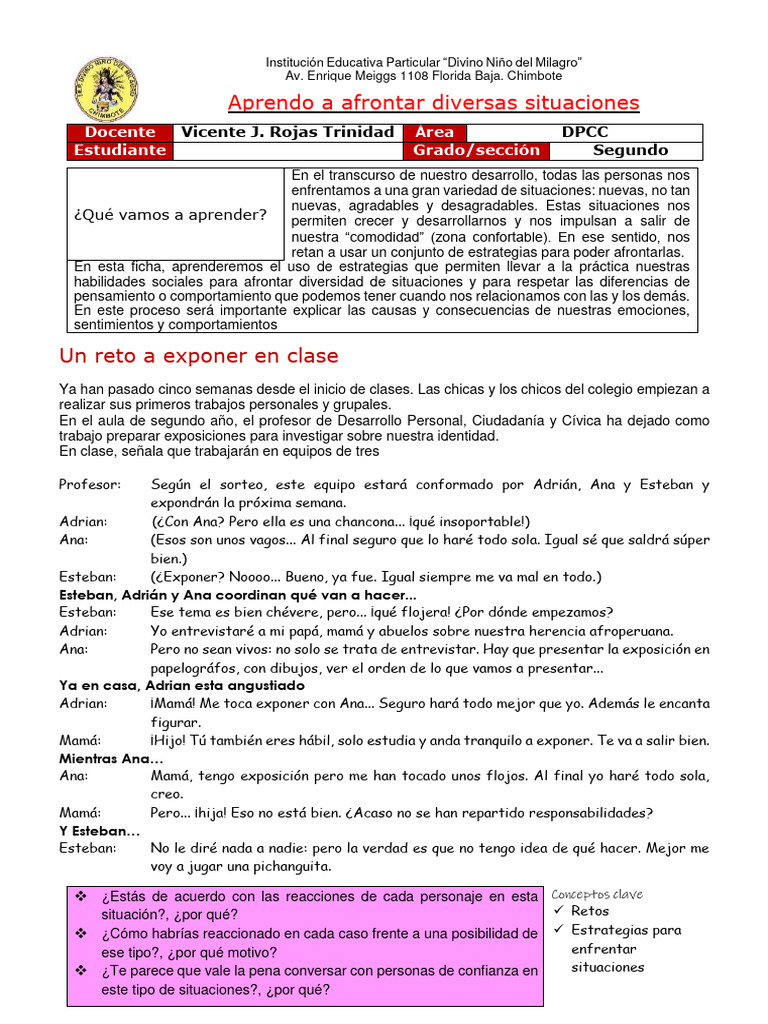 Estrategias para Afrontar Retos Escolares | PDF | Relaciones personales ...