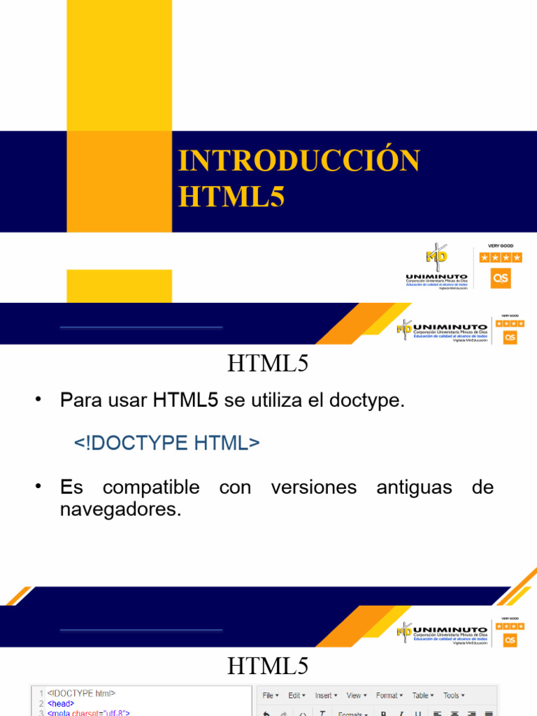 1-Introducciòn HTML5 | PDF | HTML5 | Estándares del consorcio World Wide Web