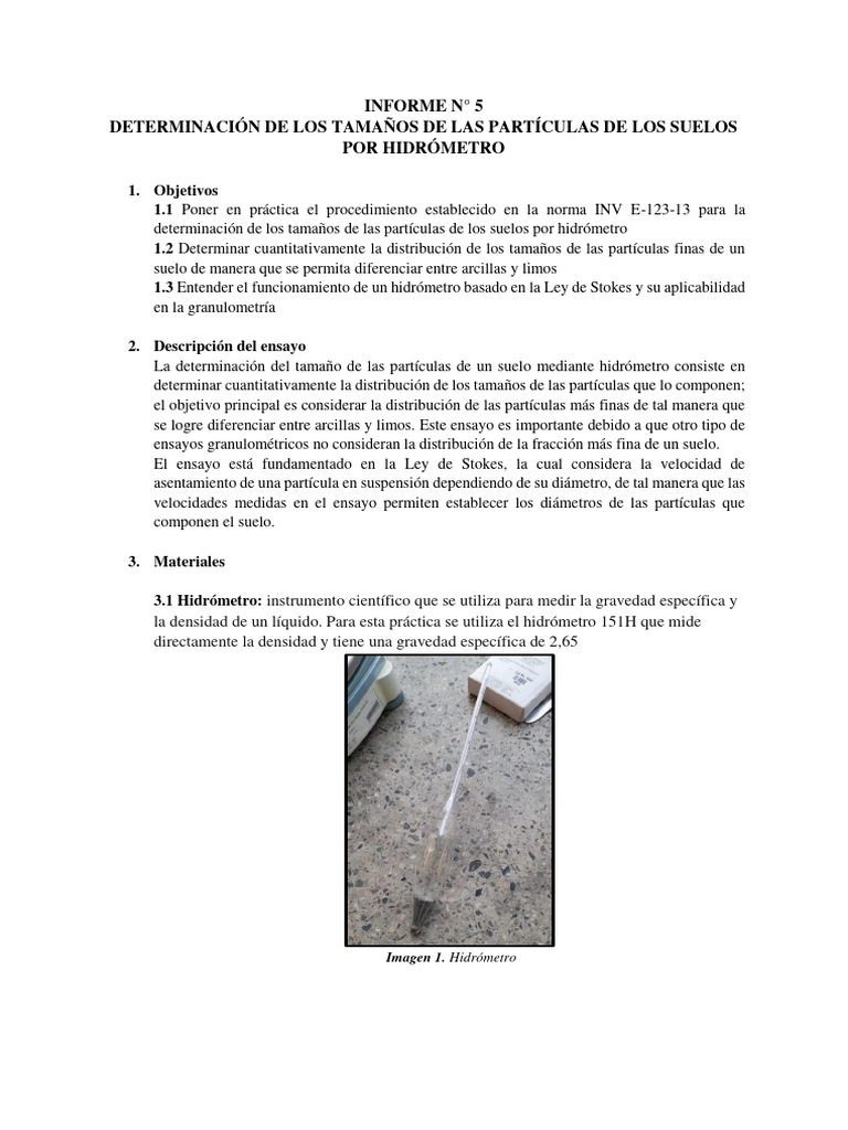 Informe 5 Hidrometro | PDF | Mezcla | Medición de flujo