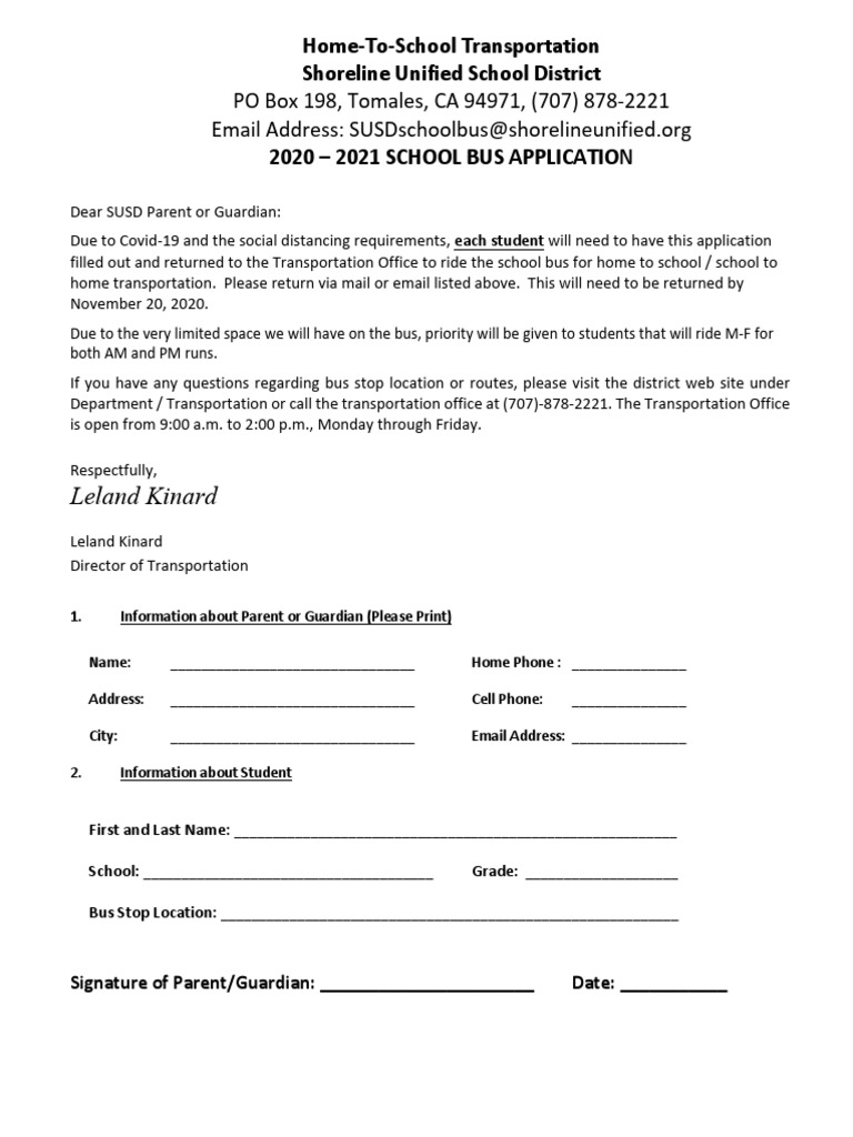 2019-2020 - Home - To - School - Bus - Pass - Application - English ...