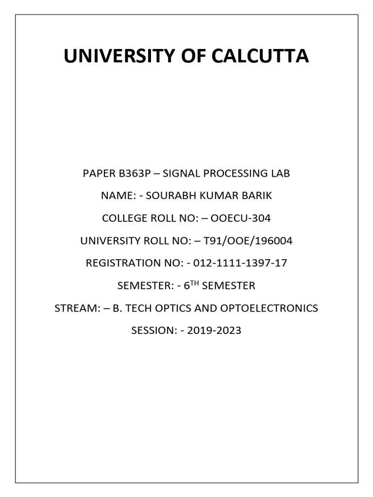 Signal Processing Lab | PDF | Discrete Fourier Transform | Convolution