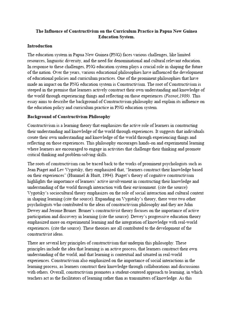 Final Draft | PDF | Constructivism (Philosophy Of Education) | Inquiry ...