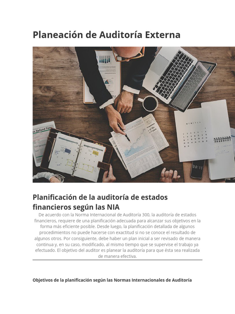 Ejemplo de Planeación de Auditoría | PDF | Auditoría | Planificación