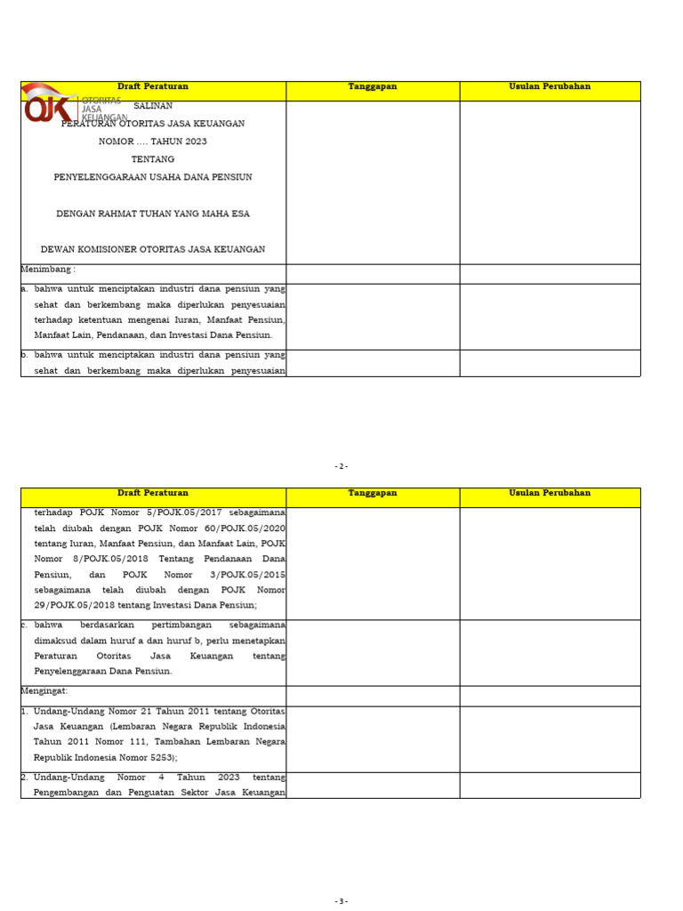 Peraturan Dana Pensiun 2023 | PDF