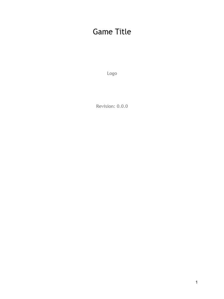 GDD Template | PDF | Software Release Life Cycle | Business Model GDD Template | PDF | Software Release Life Cycle | Business Model