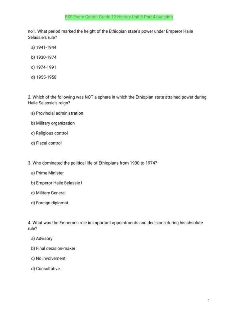 G12 History Unit 6 Part 4 Question | PDF