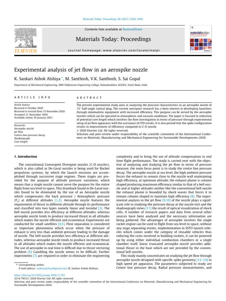 Aerospike Nozzle Jet Flow Study | PDF | Jet Engine | Mechanical Engineering