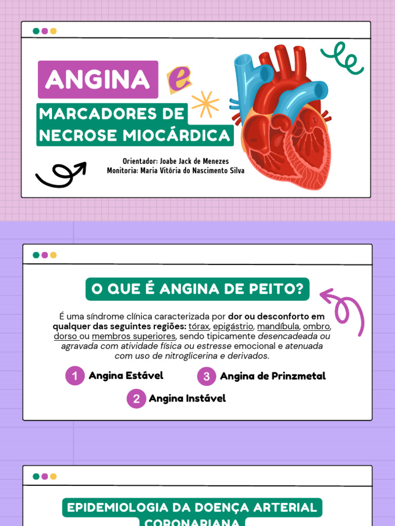 Marcadores de Necrose Miocárdica e Angina | PDF | Medicina Clínica ...