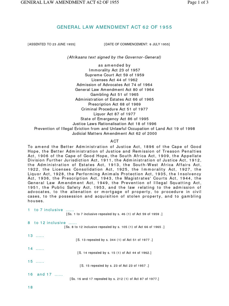 General Law Amendment Act 1955 | PDF | Theft | Justice
