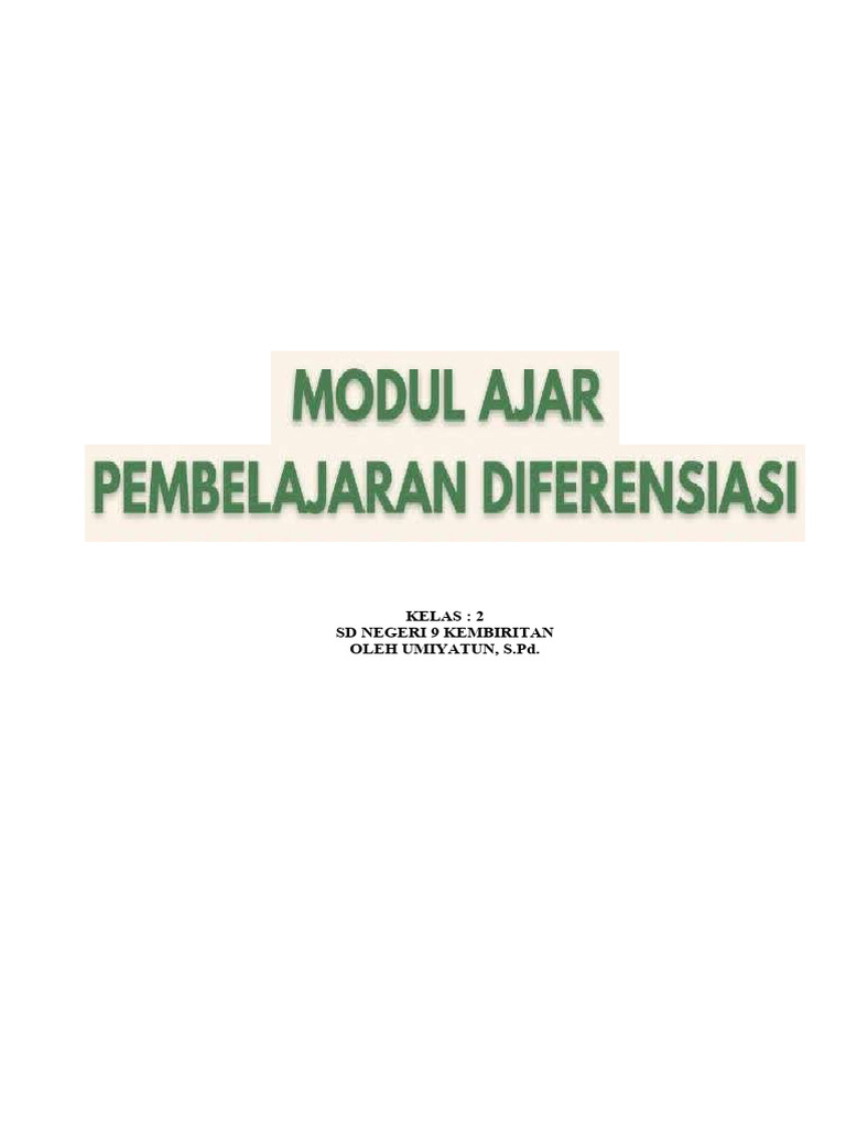 Modul Ajar - SDN Kembiritan - Umiyatun | PDF