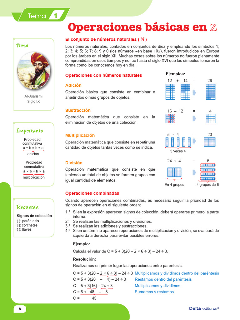 Operaciones Basicas | PDF | Multiplicación | Entero