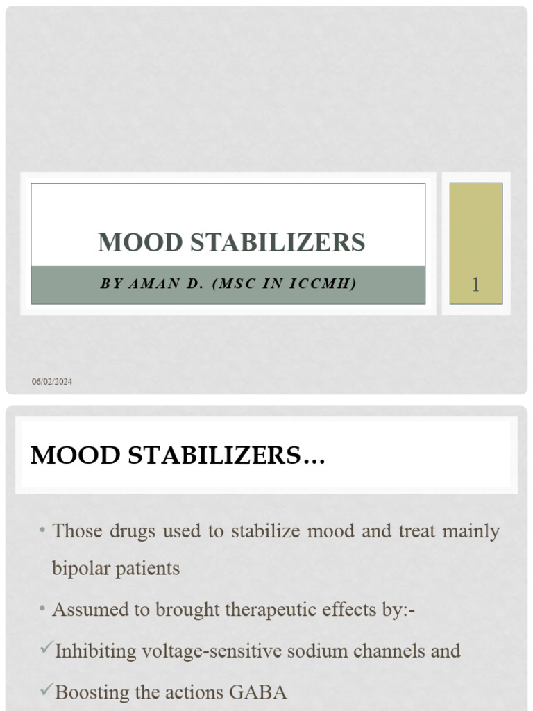 Mood Stabilizers | PDF | Mania | Bipolar Disorder